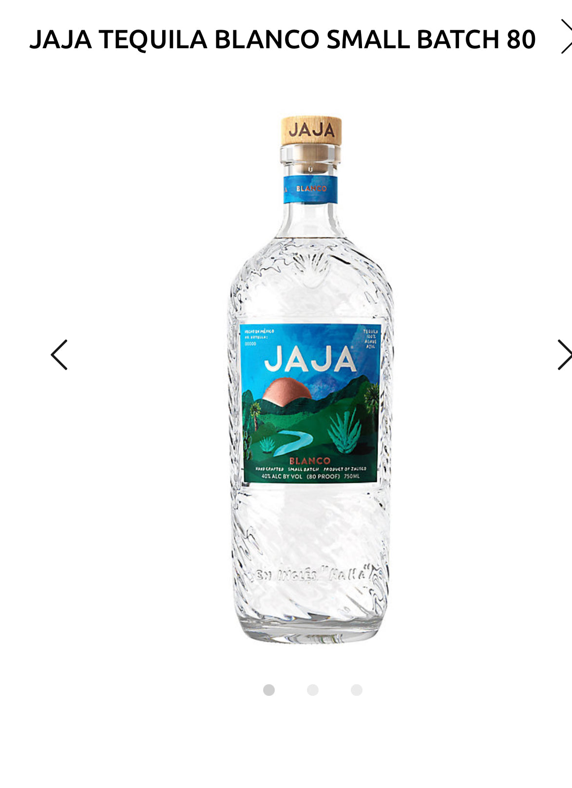 Jaja Tequila Blanco Small Batch 80