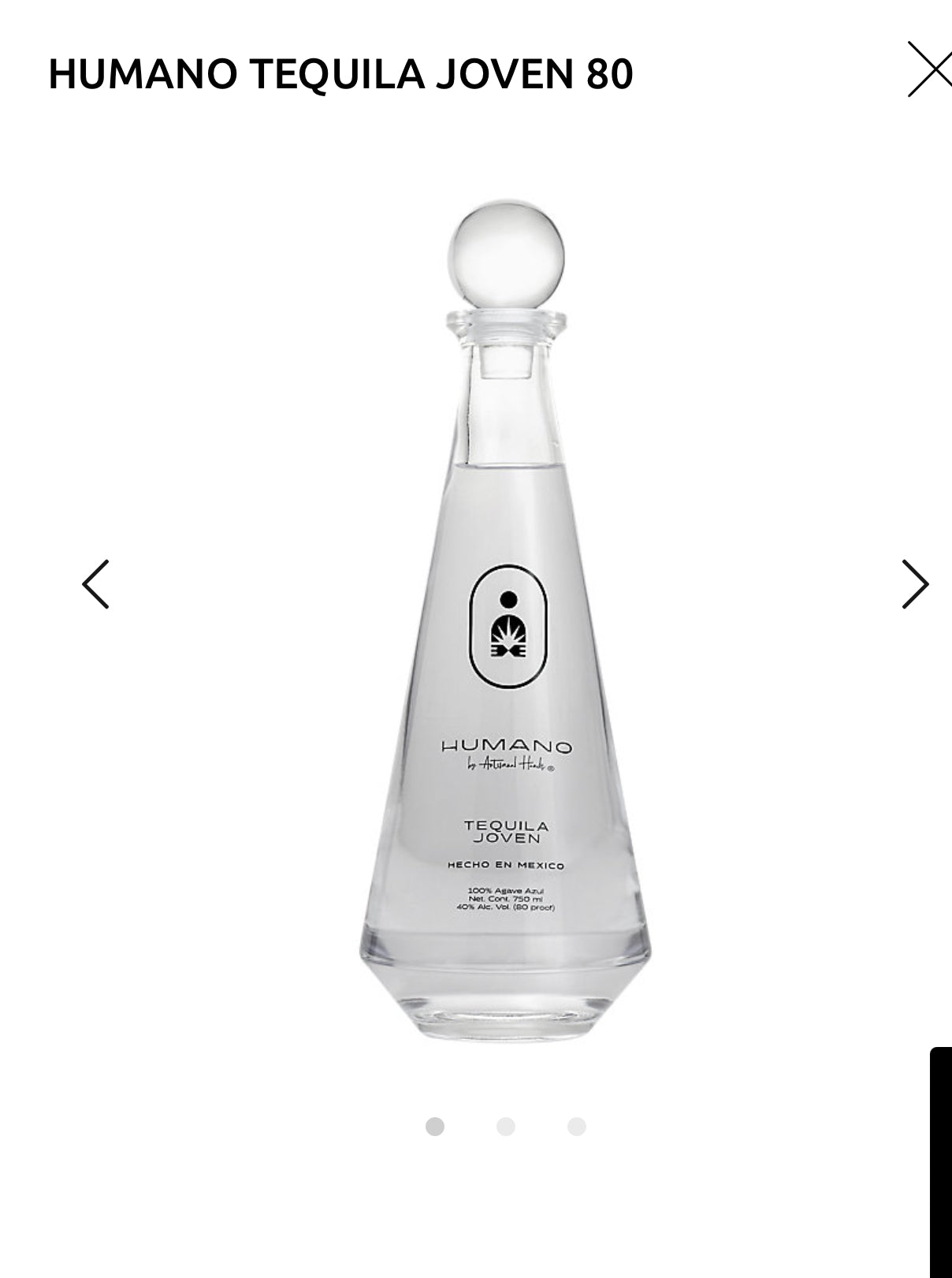 Humano Tequila Joven 80