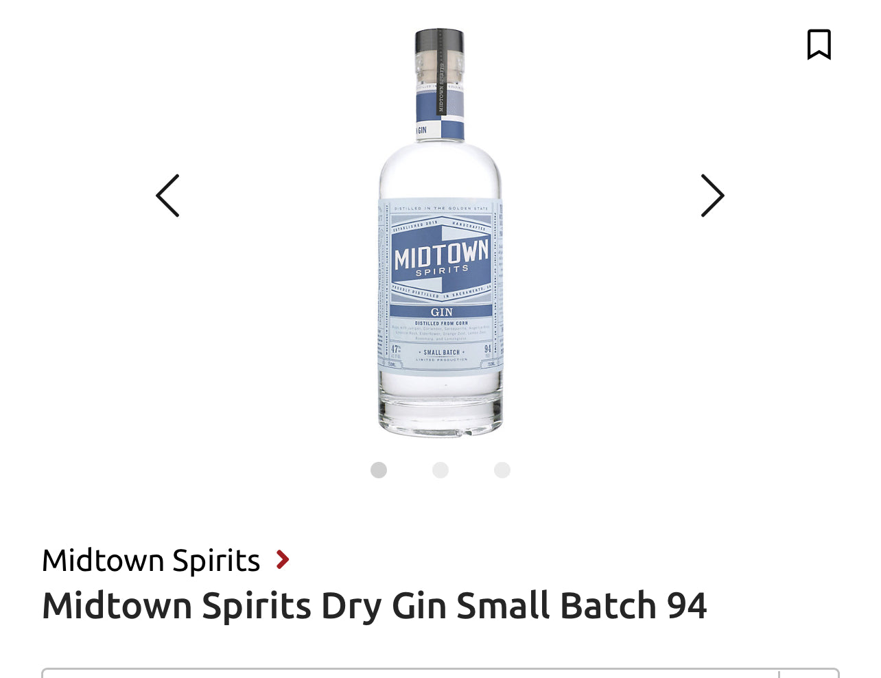 Midtown Spirits Dry Gin Small Batch 94