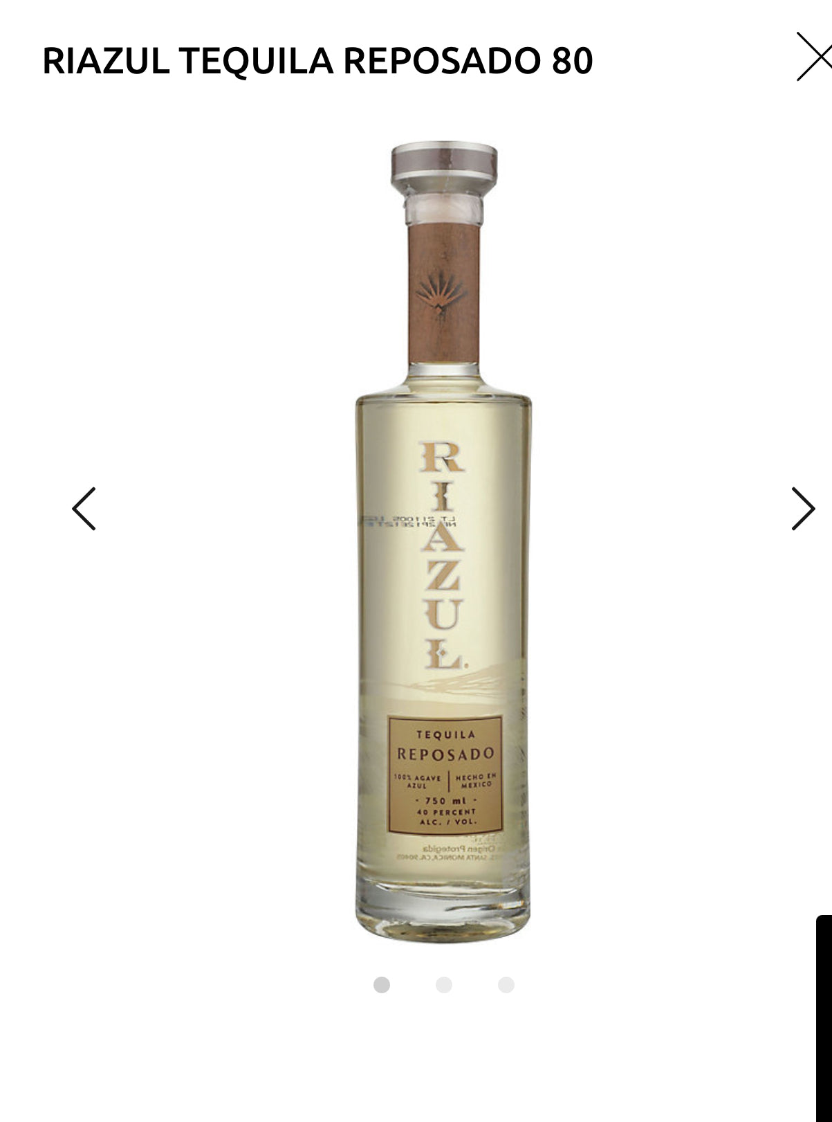 Riazul Tequila Reposado 80