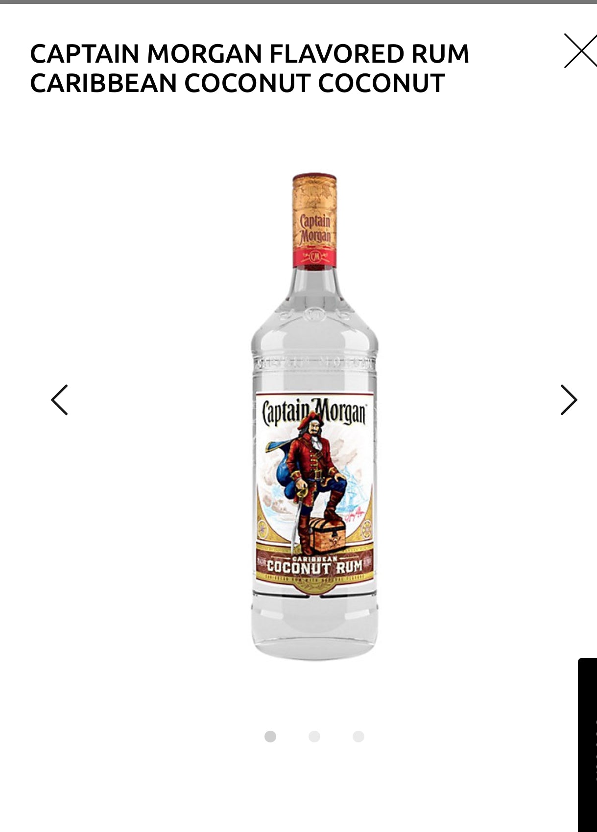 Captain Morgan Coconut Flavored Rum Caribbean Coconut 70