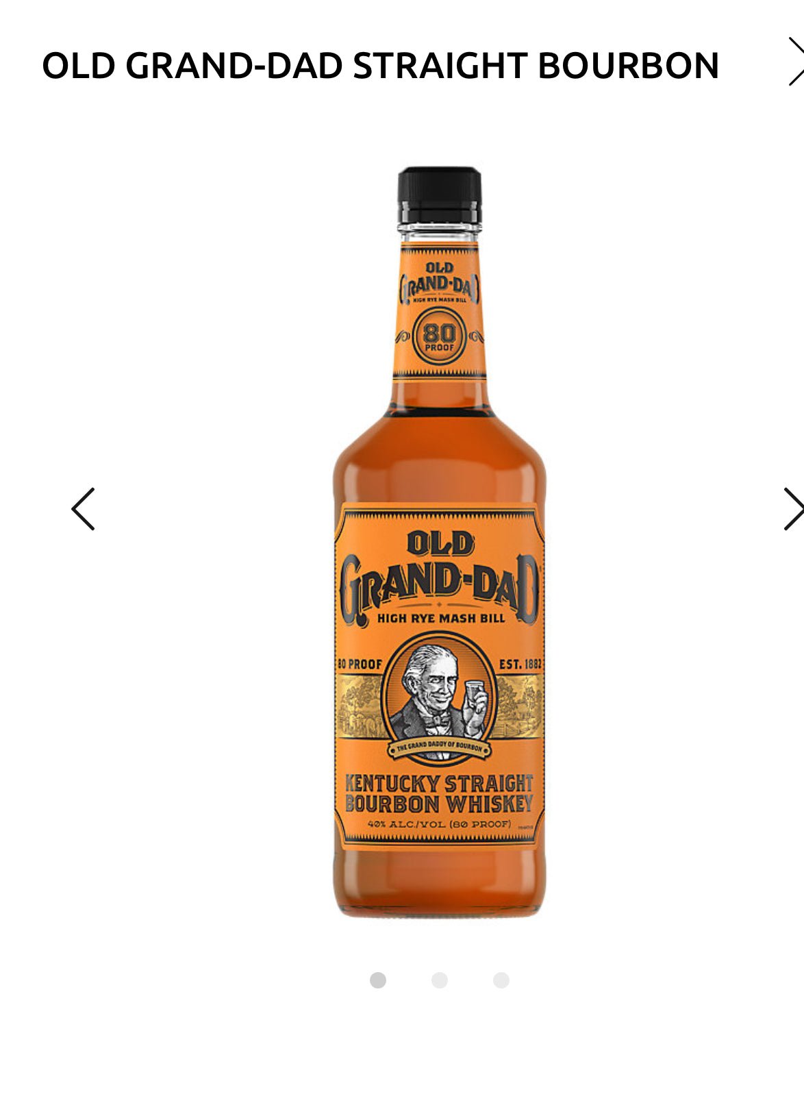 Old Grand Dad Straight Bourbon 80