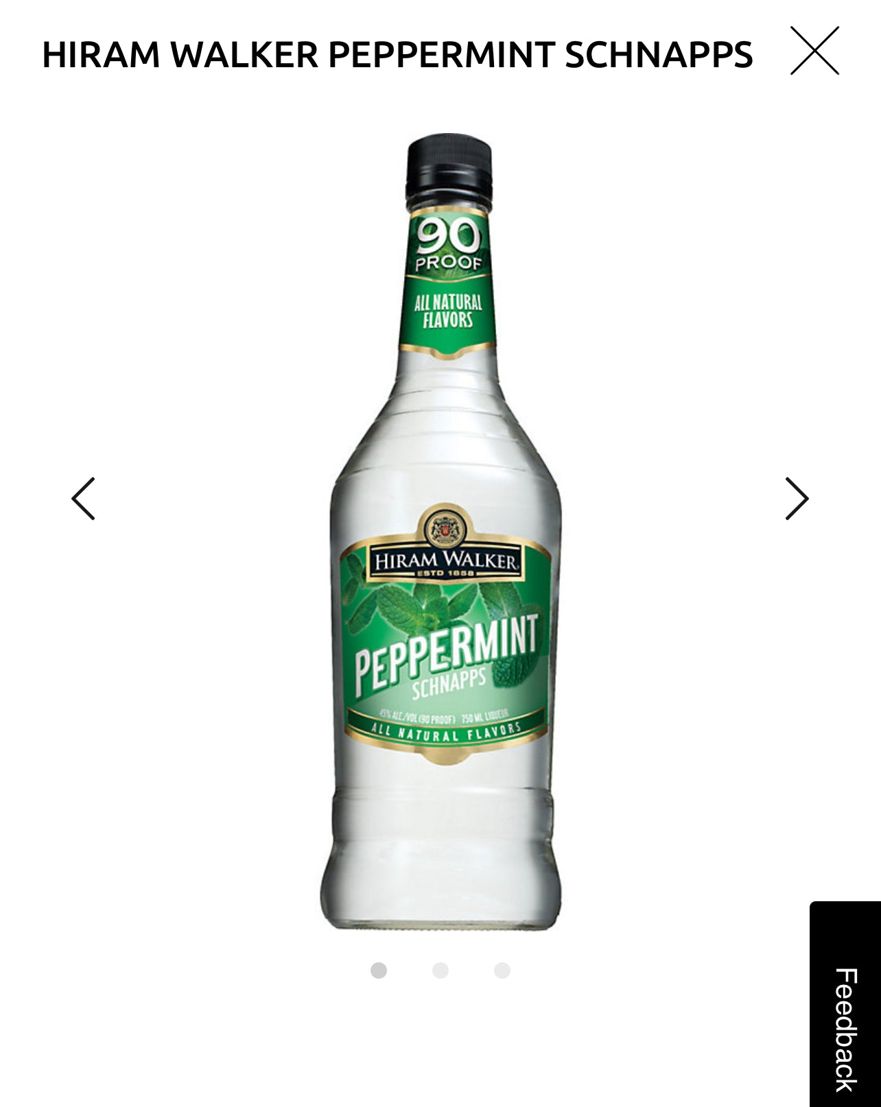 Hiram Walker Peppermint Schnapps 90