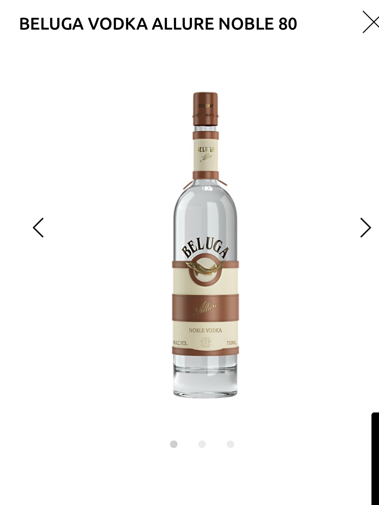 BELUGA VODKA ALLURE NOBLE 80