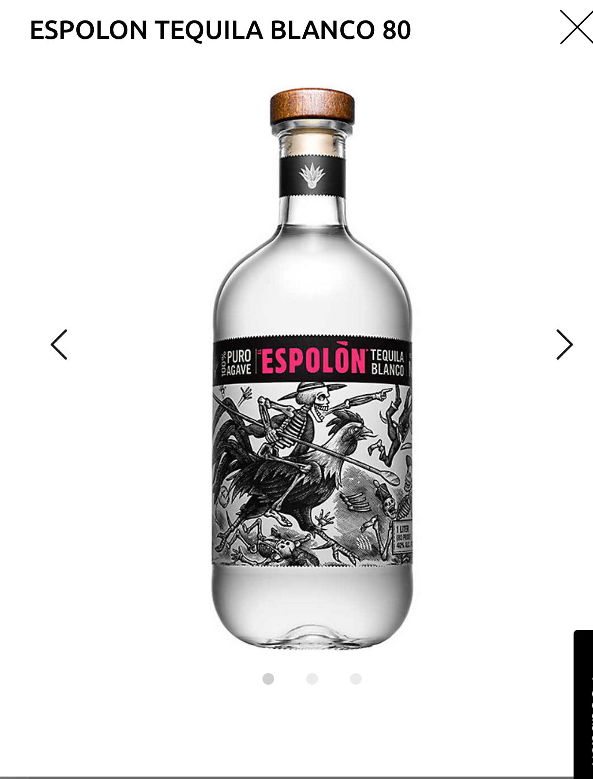 Espolon Tequila Blanco 80 1L