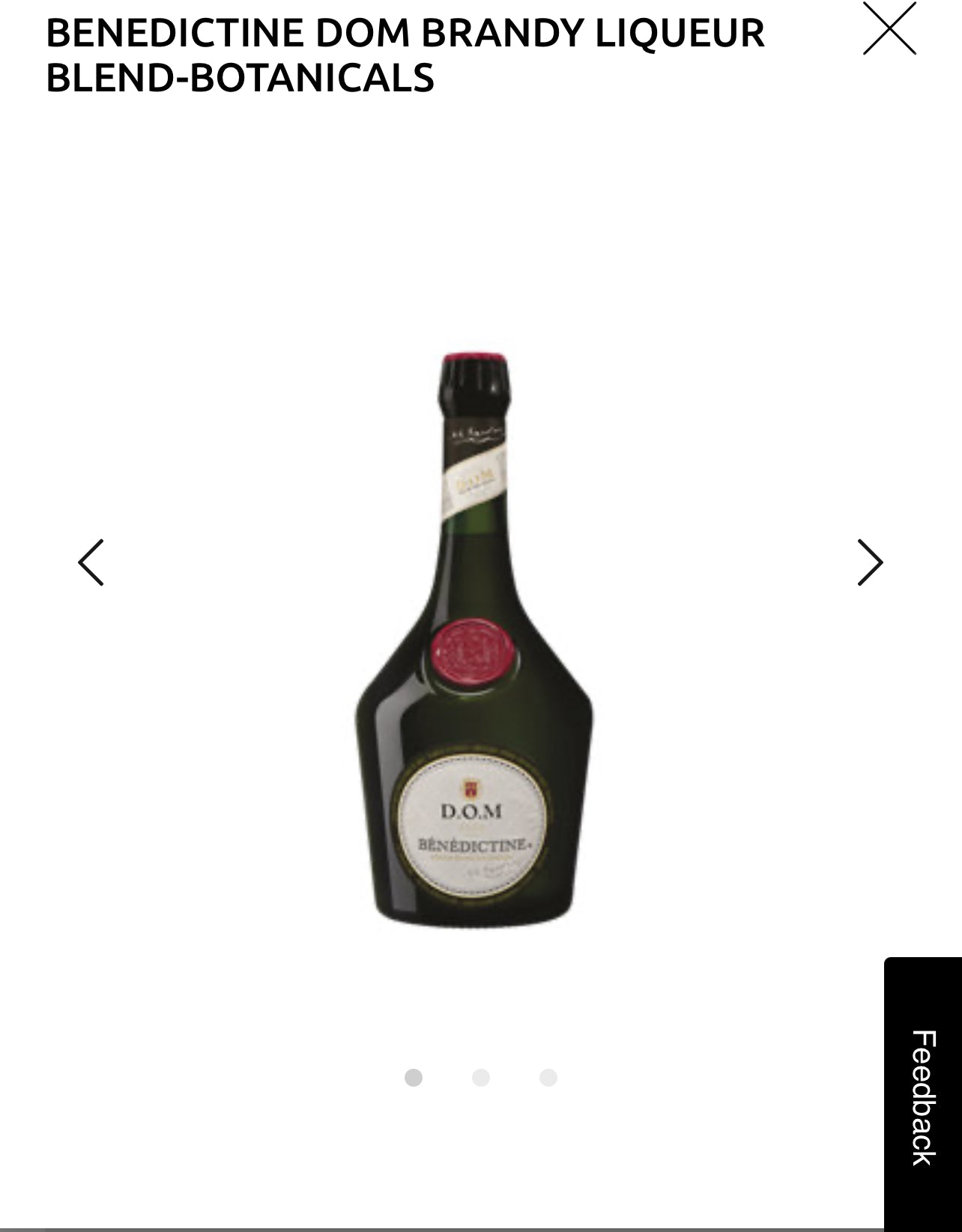 Benedictine Brandy Liqueur Dom 80