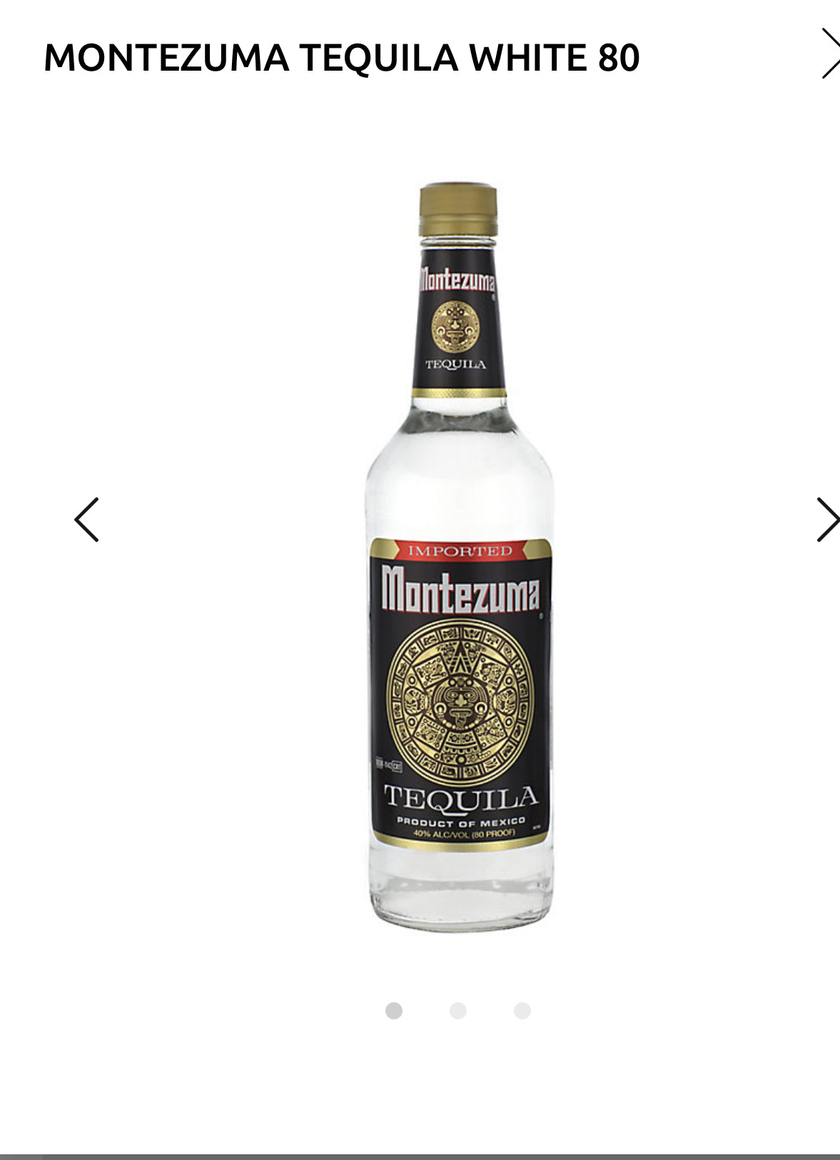 Montezuma Tequila White 80