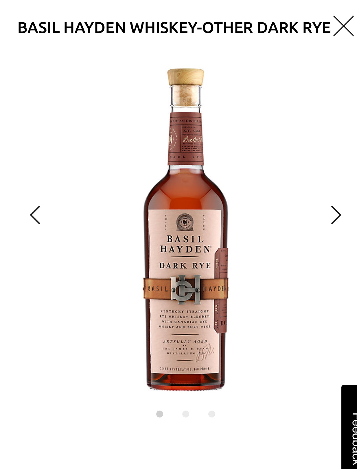 Basil Hayden's Dark Rye 80