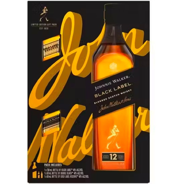 Johnnie Walker Black Label Scotch Whiskey Gift Set Country Sips
